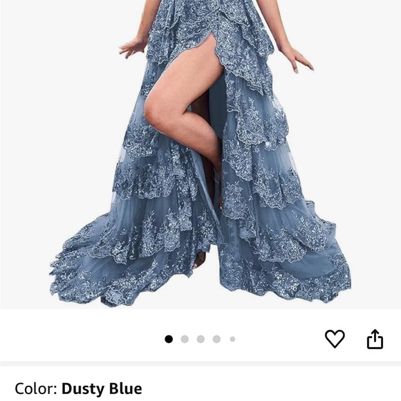 Amazon | Dresses | Amazon Dusty Blue Prom Dress | Poshmark